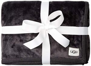 ugg unisex-adult duffield throw ii, black bear heather, one size