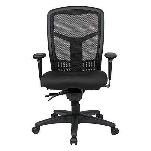 Office Star ProGrid Breathable Mesh Manager's Office Chair with Adjustable Seat Height, Multi-Function Tilt Control and Seat Slider, High Back, Coal FreeFlex Fabric