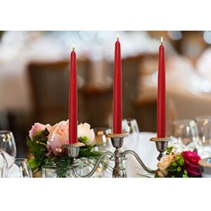 CandleNScent Taper Candles | Tapered Candlesticks - dripless 10 Inch unscented | Red | 4 Pack