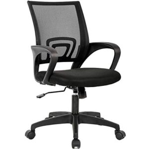 home office chair ergonomic desk chair mesh computer chair with lumbar support armrest executive rolling swivel adjustable mid back task chair for women adults, black