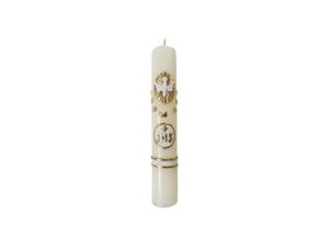 small 6.3 in (16cm) seven gifts of the holy spirit wedding confirmation candle jhs