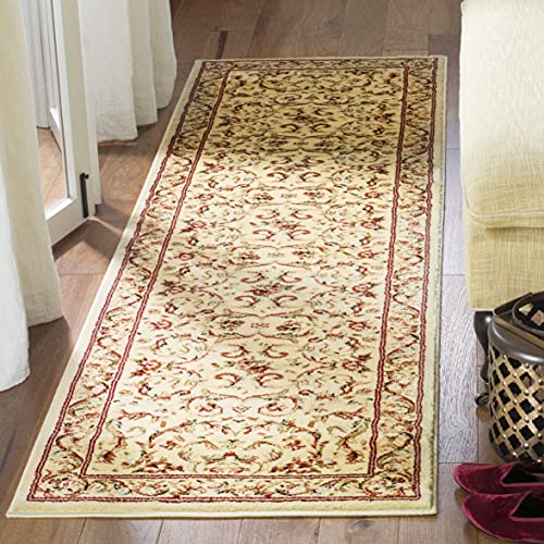 SAFAVIEH Lyndhurst Collection 2'3" x 6' Ivory / Ivory LNH322A Traditional Oriental Scroll Non-Shedding Living Room Entryway Foyer Hallway Bedroom Runner Rug