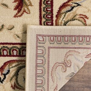 SAFAVIEH Lyndhurst Collection 2'3" x 6' Ivory / Ivory LNH322A Traditional Oriental Scroll Non-Shedding Living Room Entryway Foyer Hallway Bedroom Runner Rug