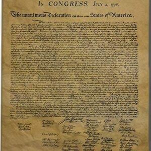 The Declaration of Independence, True to it's Original Size and Layout - Reprint Printed on Antiqued Parchment. 23 x 29