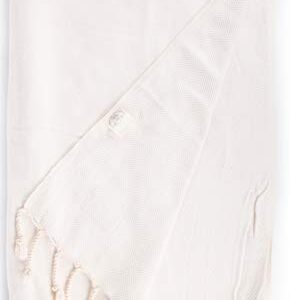 Bersuse 100% Cotton Milas XL Throw Blanket Turkish Towel - 60x90 Inches, White