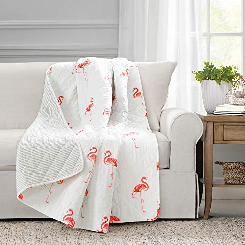 Lush Decor Kelly Flamingo Throw Blanket, 50" x 60", Coral