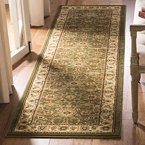 SAFAVIEH Lyndhurst Collection 2'3" x 6' Sage / Ivory LNH212C Traditional Oriental Non-Shedding Living Room Entryway Foyer Hallway Bedroom Runner Rug