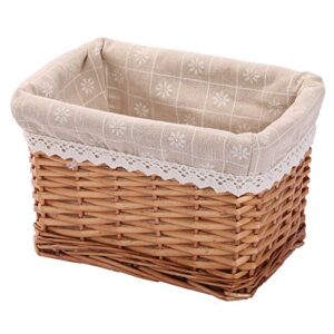 rectangular wicker storage basket&bins container, organizer box, kingwillow art & craft (small)