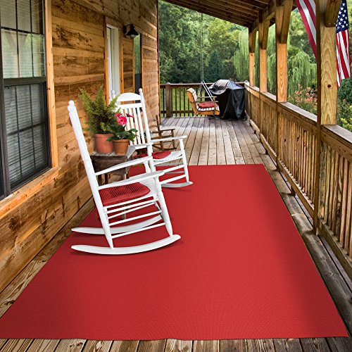 House, Home and More Indoor Outdoor Carpet with Rubber Marine Backing - Red - 6 Feet x 10 Feet