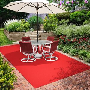 House, Home and More Indoor Outdoor Carpet with Rubber Marine Backing - Red - 6 Feet x 10 Feet