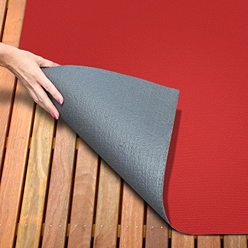 House, Home and More Indoor Outdoor Carpet with Rubber Marine Backing - Red - 6 Feet x 10 Feet