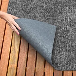 House, Home and More Indoor Outdoor Carpet with Rubber Marine Backing - Gray - 6 Feet x 10 Feet