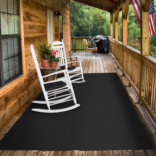 House, Home and More Indoor Outdoor Carpet with Rubber Marine Backing - Black - 6 Feet x 10 Feet