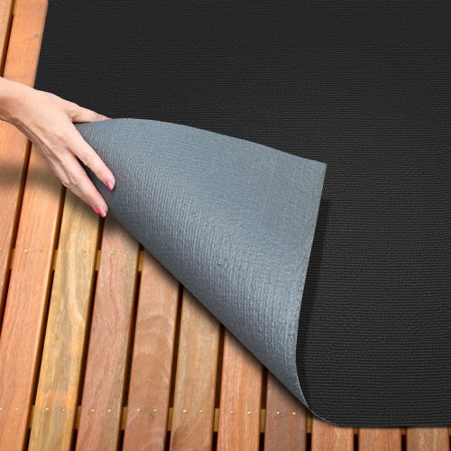 House, Home and More Indoor Outdoor Carpet with Rubber Marine Backing - Black - 6 Feet x 10 Feet