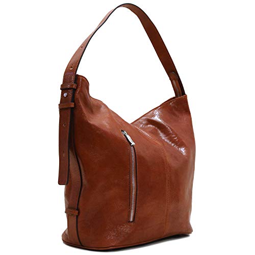 Floto Sardinia Leather Tote Bag Convertible Shoulder Strap Women's Bag (Olive (Honey) Brown)