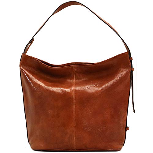 Floto Sardinia Leather Tote Bag Convertible Shoulder Strap Women's Bag (Olive (Honey) Brown)