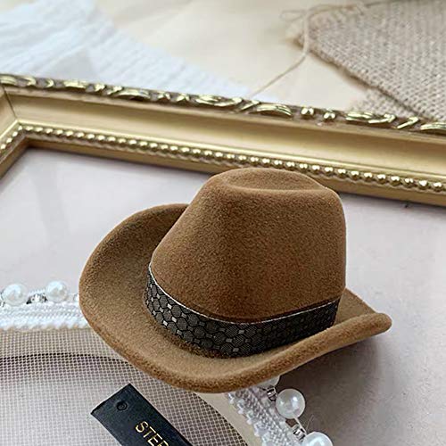 lemonadeus Cowboy Hat Shape Rings Box Velvet Brown Jewelry Display Storage Case Rings Holder