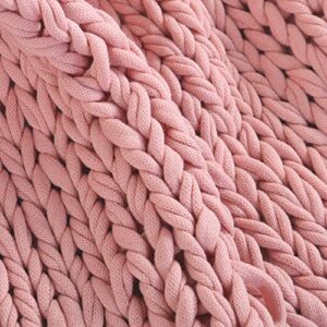 Berkshire Blanket Sailor's Knot Chunky Knit Heavyweight Throw, Misty Rose, 50" x 60"