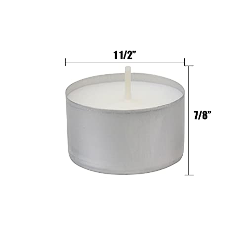 Stonebriar 100 Pack Unscented 8 Hour Extended Burn Time Tea Light Candles, White, 100 Count