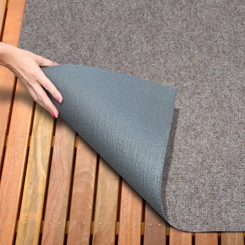 House, Home and More Indoor Outdoor Carpet with Rubber Marine Backing - Brown - 6 Feet x 10 Feet