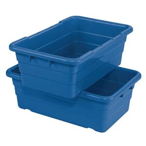 Quantum Storage Systems Blue Cross Stack Nesting Tote Tub - 25-1/8 X 16 X 8-1/2 - Lot of 6