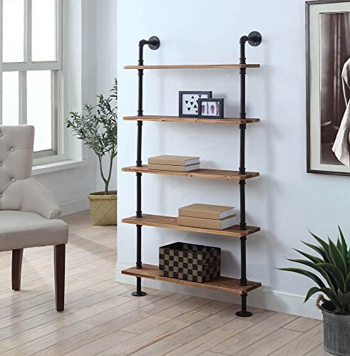 4D Concepts Anacortes SHELFS, Black Pipe/Brown Shelves