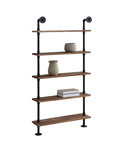 4D Concepts Anacortes SHELFS, Black Pipe/Brown Shelves