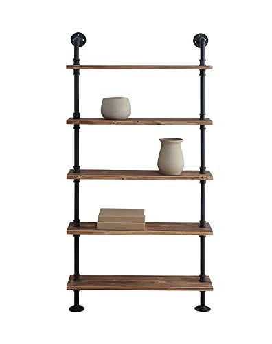 4D Concepts Anacortes SHELFS, Black Pipe/Brown Shelves