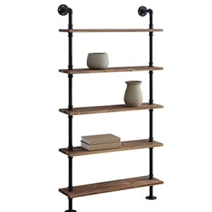 4D Concepts Anacortes SHELFS, Black Pipe/Brown Shelves