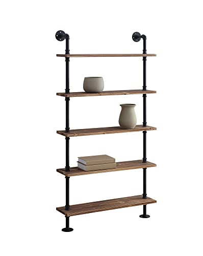 4D Concepts Anacortes SHELFS, Black Pipe/Brown Shelves