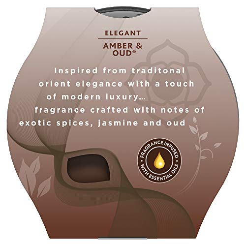 Glade Candle Elegant Amber & Oud, Fragrance Candle Infused With Essential Oils, Air Freshener Candle, 3-Wick Candle, 6.8 Oz