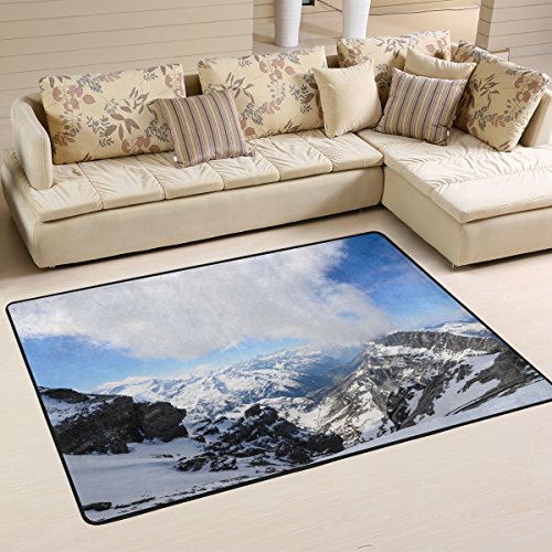 ALAZA Beautiful Landscape Mountain Ice Area Rug Rugs Mat for Living Room Bedroom 6'x4'