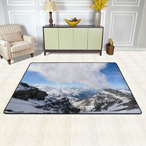 ALAZA Beautiful Landscape Mountain Ice Area Rug Rugs Mat for Living Room Bedroom 6'x4'