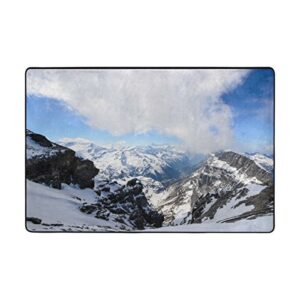 ALAZA Beautiful Landscape Mountain Ice Area Rug Rugs Mat for Living Room Bedroom 6'x4'