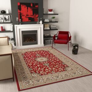 AS Quality Traditional Large Area Rug for Living Room, Easy Cleanining, Non Shedding, Boho Rugs for Bedroom, Dining Room, Clearance Area Rugs, Prime Rugs (Red, Large 8x10)