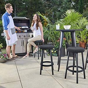 Keter Resin Backless 26” Counter Height Stools Set of 2 for Patio and Outdoor Bar Seating, Dark Grey