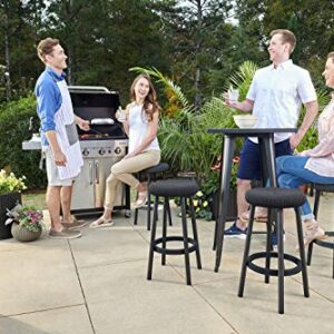 Keter Resin Backless 26” Counter Height Stools Set of 2 for Patio and Outdoor Bar Seating, Dark Grey