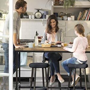 Keter Resin Backless 26” Counter Height Stools Set of 2 for Patio and Outdoor Bar Seating, Dark Grey