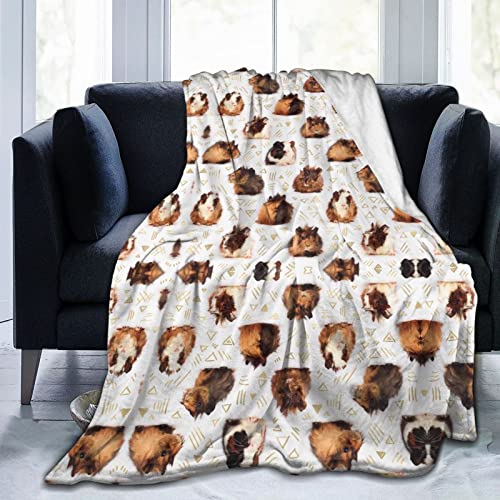 BONLOR Blanket, Guinea Pigs Soft Lightweight Hypoallergenic Plush Blanket- Super Soft Cozy 50"X 40" Bed Blanket for Sofa Couch Living Room Picnic Fall Spring Winter Use Throw Blanket for Men Womens