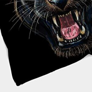 HGOD DESIGNS Animal Throw Blanket,Black Panther Roaring Tatto Design Soft Warm Decorative Throw Blanket for Bed Chair Couch Sofa 50"X60"