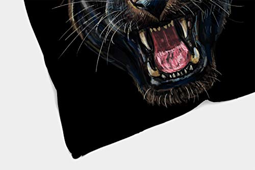 HGOD DESIGNS Animal Throw Blanket,Black Panther Roaring Tatto Design Soft Warm Decorative Throw Blanket for Bed Chair Couch Sofa 50"X60"