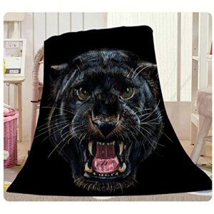 HGOD DESIGNS Animal Throw Blanket,Black Panther Roaring Tatto Design Soft Warm Decorative Throw Blanket for Bed Chair Couch Sofa 50"X60"