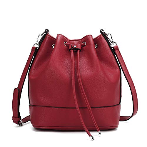 AFKOMST Bucket Bags and Purses For Women Drawstring Hobo and Shoulder Handbags with 2 Detachable Straps