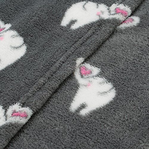 Blanket Throw Cute Dreaming Elephant Pattern Grey Background Soft Lightweight Coral Fleece for Baby 50 X 60in