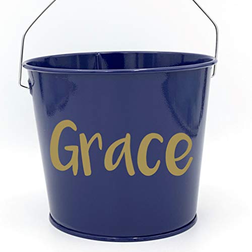 Personalized Name Pail - Choose The Color - Pail Bucket Basket for Girls and Boys