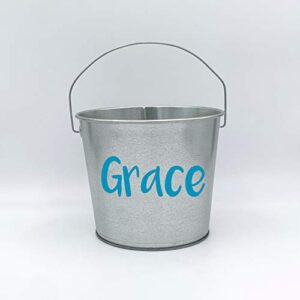 Personalized Name Pail - Choose The Color - Pail Bucket Basket for Girls and Boys