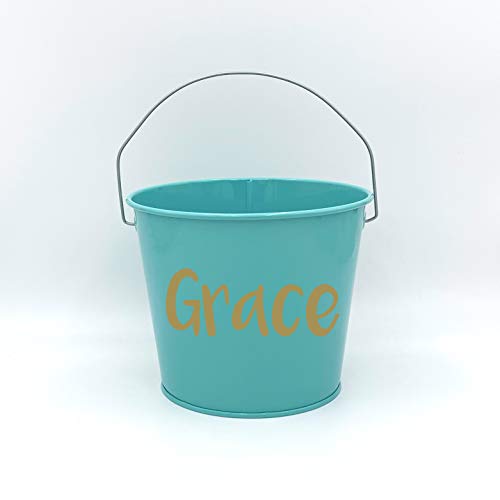 Personalized Name Pail - Choose The Color - Pail Bucket Basket for Girls and Boys