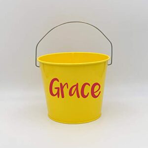 Personalized Name Pail - Choose The Color - Pail Bucket Basket for Girls and Boys