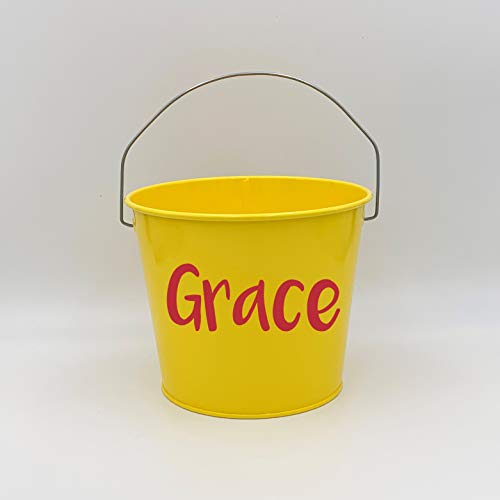 Personalized Name Pail - Choose The Color - Pail Bucket Basket for Girls and Boys