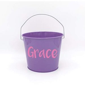 Personalized Name Pail - Choose The Color - Pail Bucket Basket for Girls and Boys